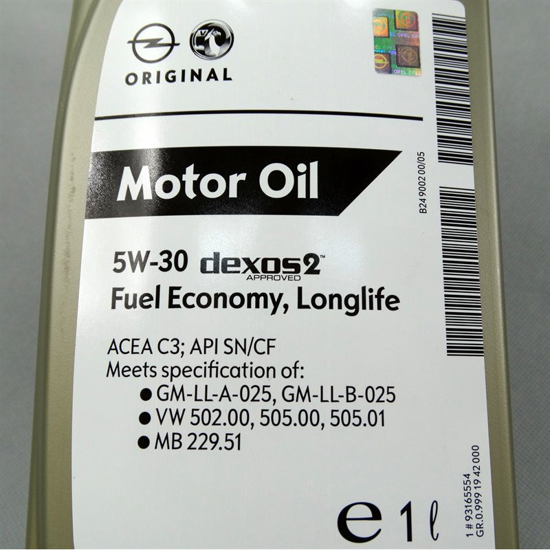 OLEJ SILNIKOWY DEXOS2 GM 5W30 - 1L