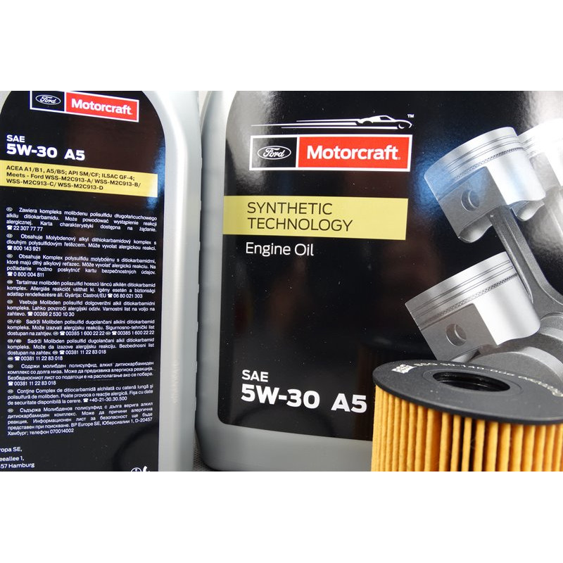 ZESTAW OLEJ SILNIKOWY FORD MOTORCRAFT 5W30 6L + FILTR OLEJU 1717510